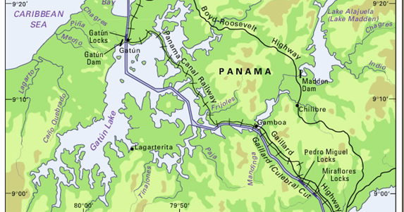 Panama Canal Railway Map